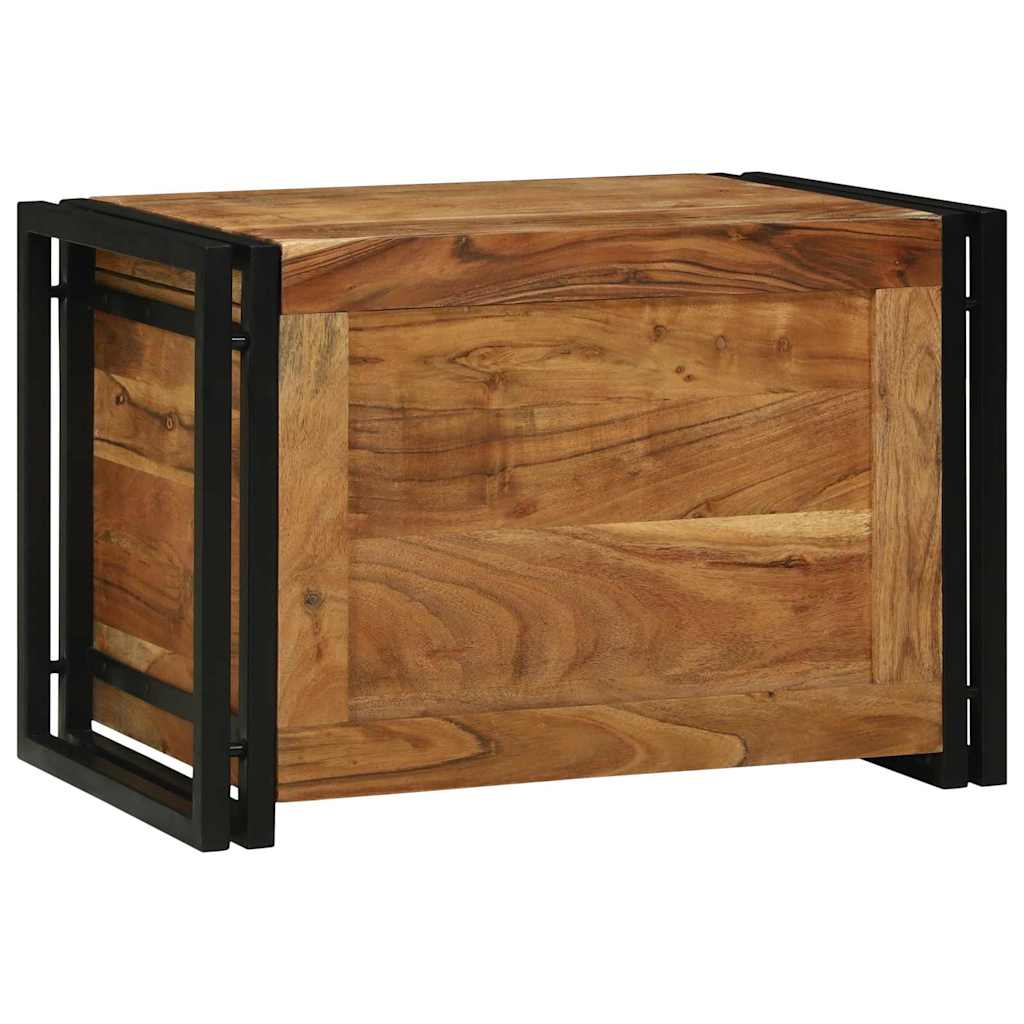 Storage Box 60 x 40 x 41 cm Solid acacia wood and a metal 4016753 ...