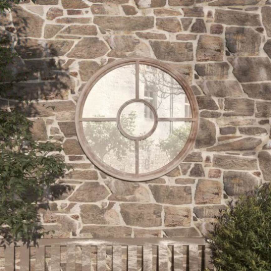 Garden Mirror Sand 40x4 cm Iron Round for Outdoor Use 318357 – ZNTS ...